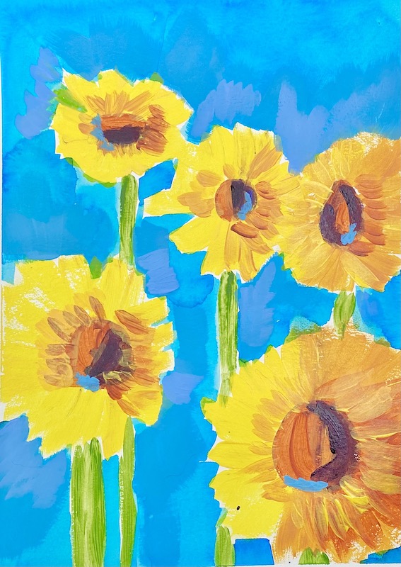 Thoughtfull - Sunflowers Inspired by Vincent Van Gogh - Art In Action ...